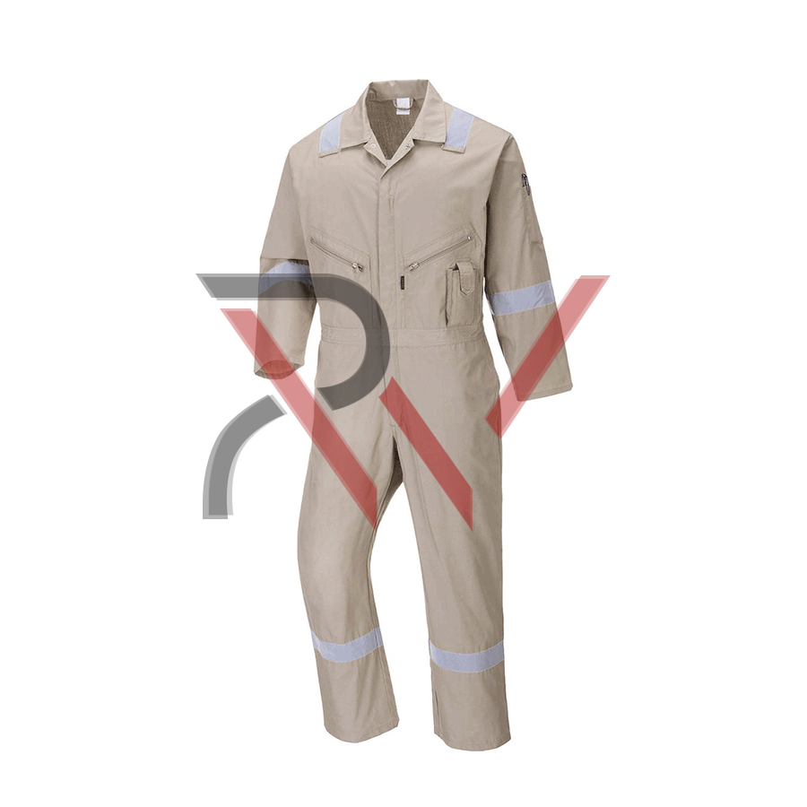 Comfy Cotton Coverall with Reflective Tape - Pauls Wear